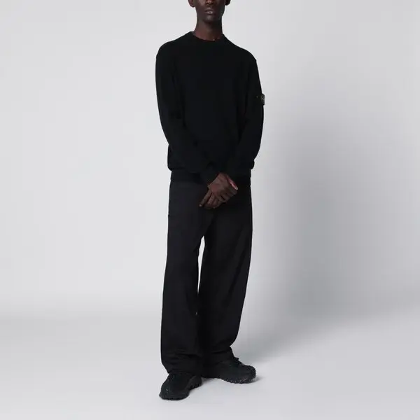 Stone Island Wool Crewneck Sweater - Black