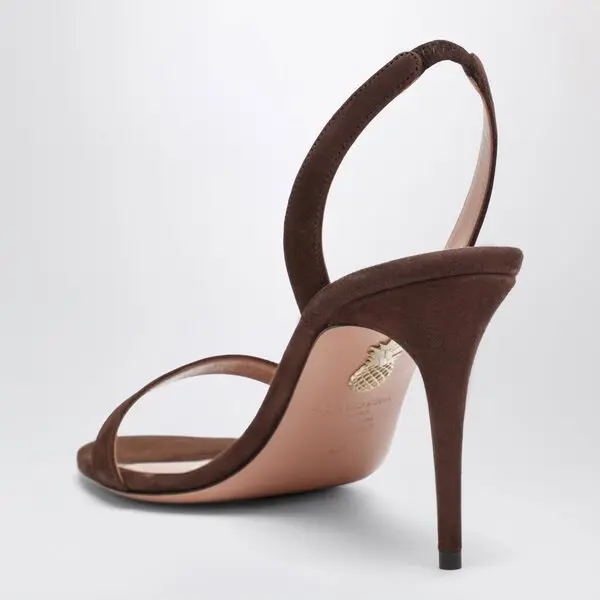 AQUAZZURA So Nude Mid-heel Sandals In Espresso