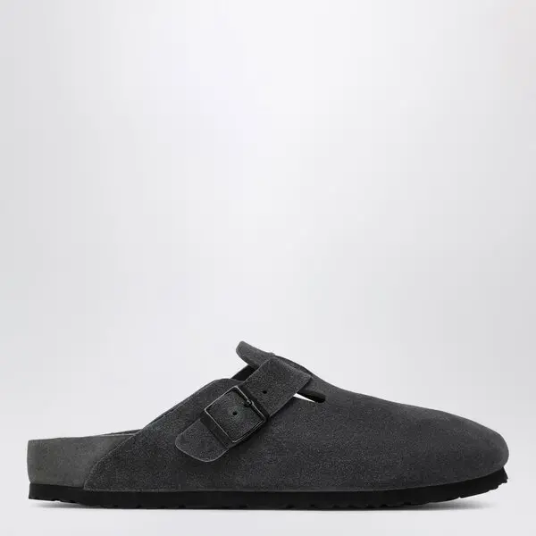 BIRKENSTOCK Suede Boston Clogs - Black