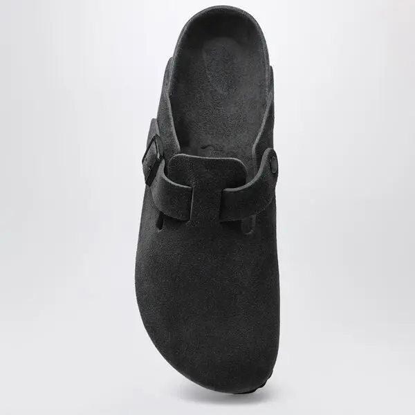 BIRKENSTOCK Suede Boston Clogs - Black