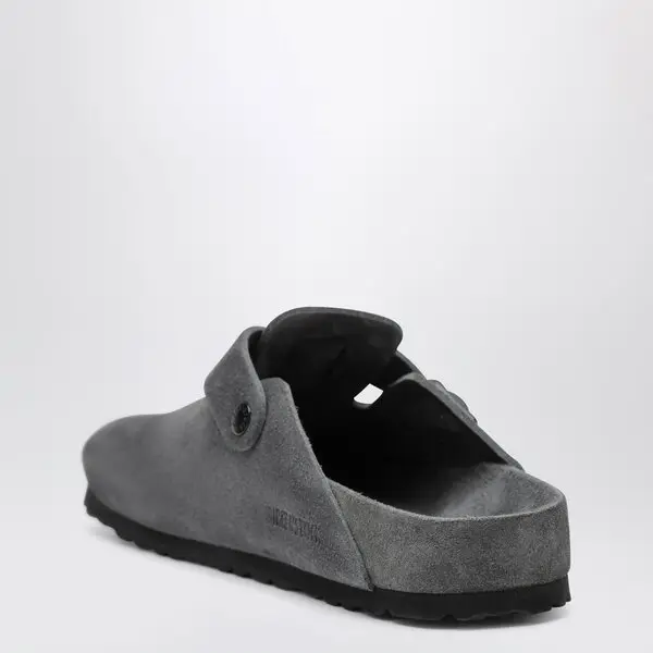 BIRKENSTOCK Suede Boston Clogs - Black