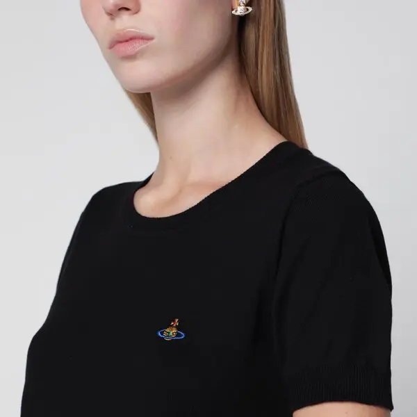 VIVIENNE WESTWOOD Bea Knitted Cotton And Cashmere T-shirt - Black