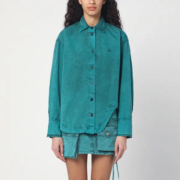 Attico Cotton Shirt With Embroidered Logo