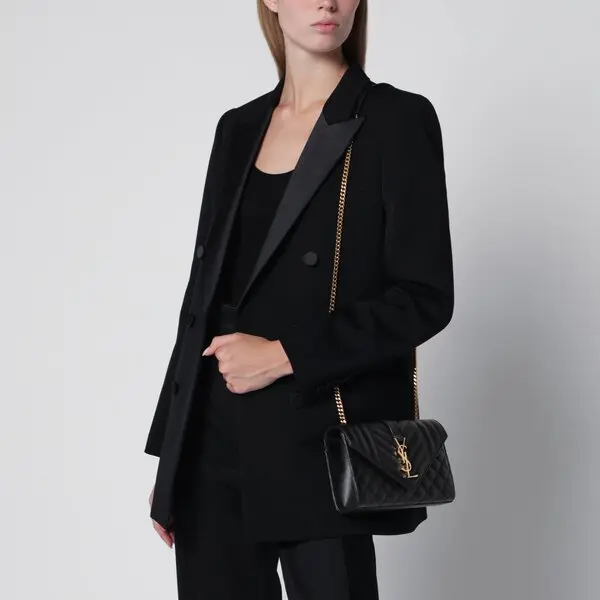 Saint Laurent Small Envelope Flap Bag In Quilted Leather