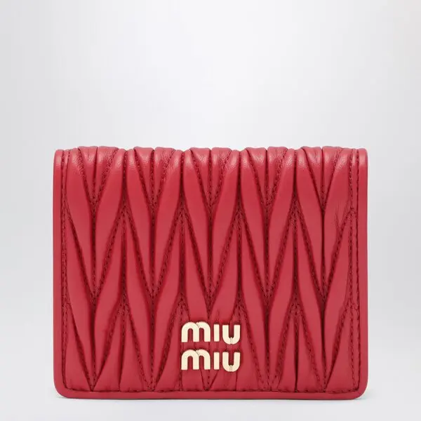 Miu Miu Matelassé Nappa Wallet - Red