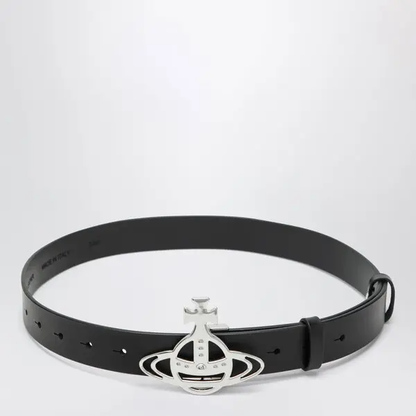 VIVIENNE WESTWOOD Leather Belt With Orb Buckle - Black