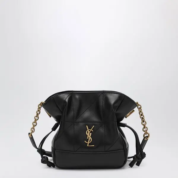 Saint Laurent Jamie Mini Shoulder Pouch In Lambskin Leather - Black