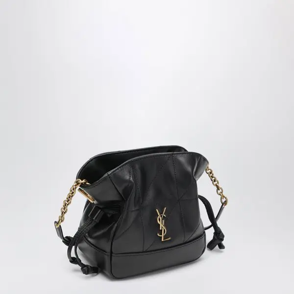 Saint Laurent Jamie Mini Shoulder Pouch In Lambskin Leather - Black