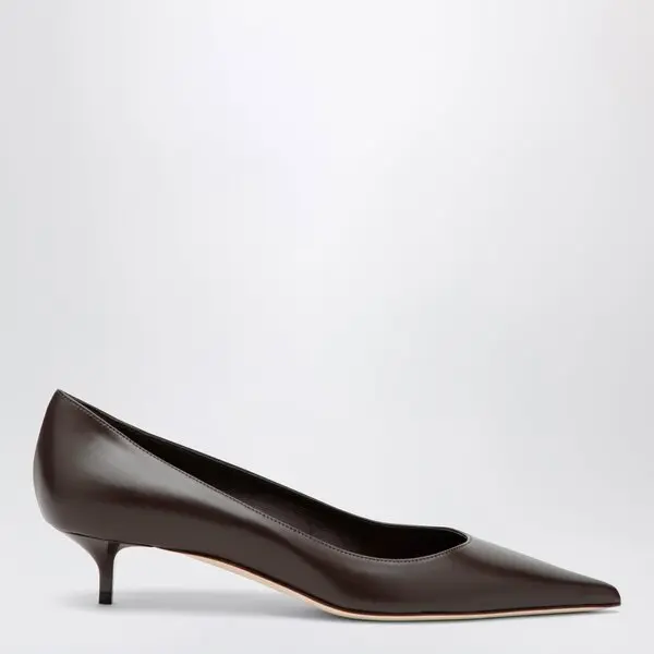 JIMMY CHOO Amelia 35 Pointed Toe Kitten Heel Pumps In Calf Leather - Beige