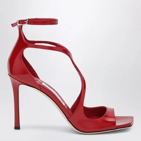 JIMMY CHOO Azia Patent Leather Sandals - Red