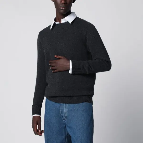 DRUMOHR Dark Grey Cashmere Crew-neck Sweater