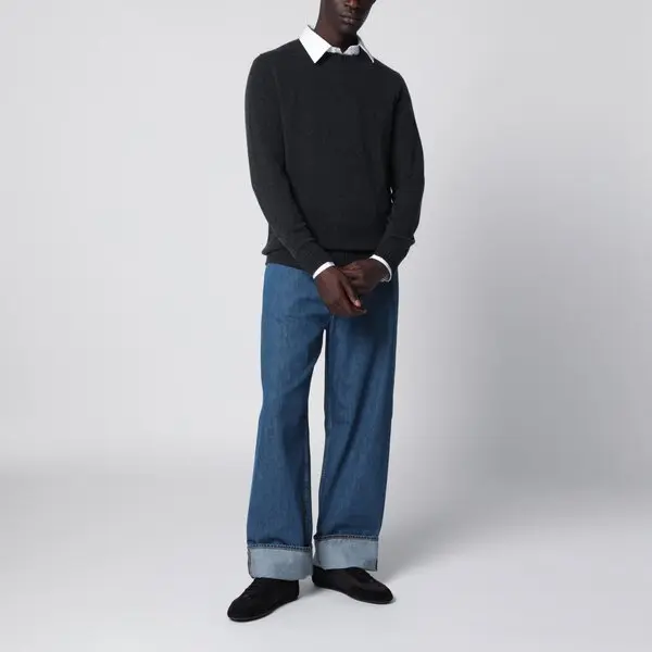 DRUMOHR Dark Grey Cashmere Crew-neck Sweater