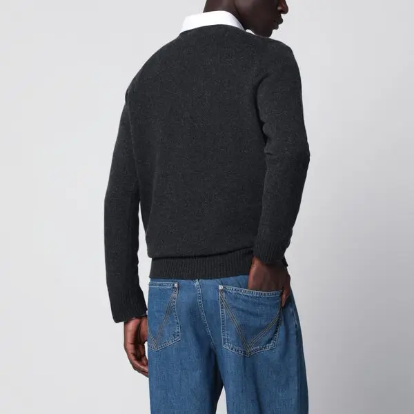 DRUMOHR Dark Grey Cashmere Crew-neck Sweater