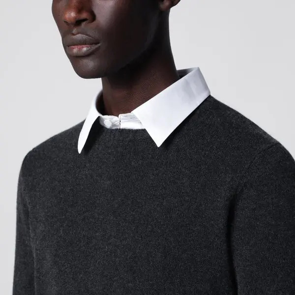 DRUMOHR Dark Grey Cashmere Crew-neck Sweater