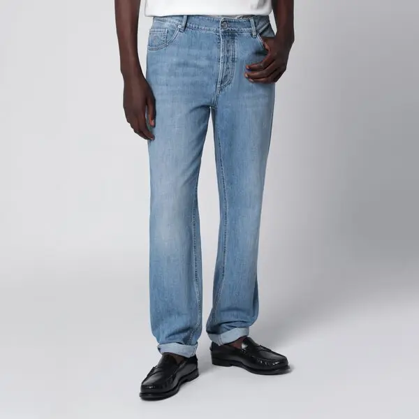 Brunello Cucinelli Traditional Fit Five-pocket Jeans In Denim