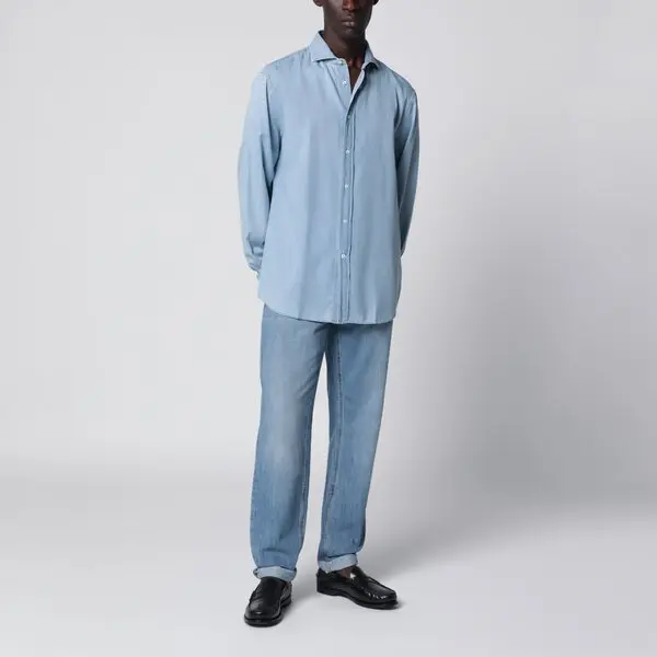 Brunello Cucinelli Easy Fit Shirt In Denim