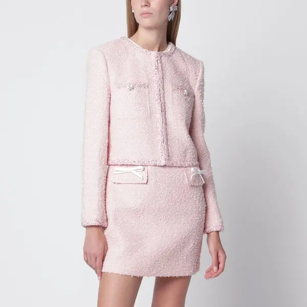 SELF-PORTRAIT Bouclé Jacket With Braided Trims