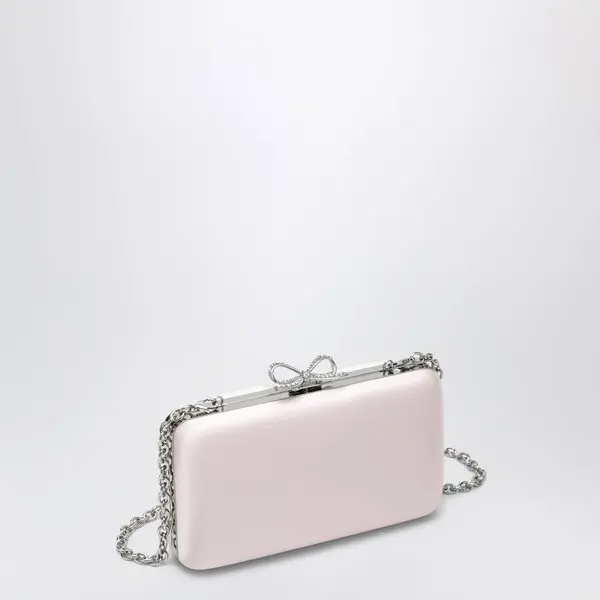 SELF-PORTRAIT Satin Clutch With Crystal Embellished Bow