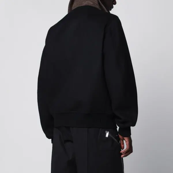Rick Owens Dracuflight High-neck Bomber Coat In Virgin Wool - Black