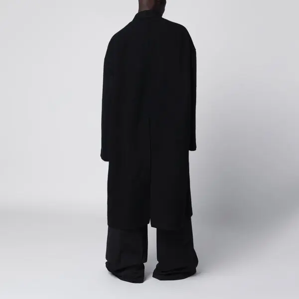 Rick Owens Long Single-breasted Virgin Wool Coat
