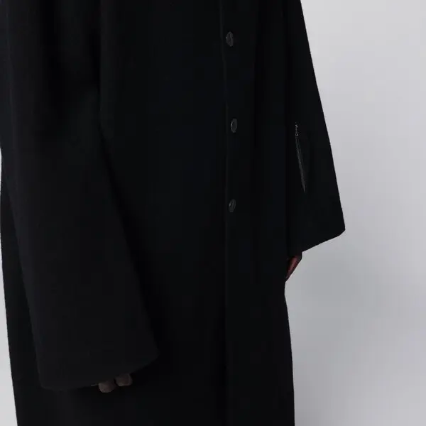 Rick Owens Long Single-breasted Virgin Wool Coat
