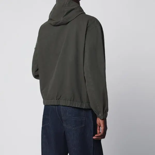 Stone Island Zip-up Cotton Jacket With Hood