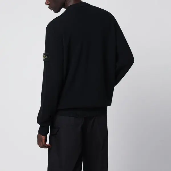 Stone Island Wool Crewneck Sweater - Black