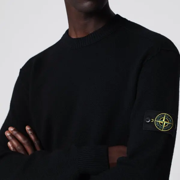Stone Island Wool Crewneck Sweater - Black