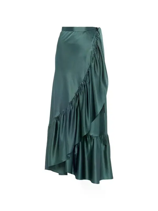 ERES Ruffled Silk Midi Skirt