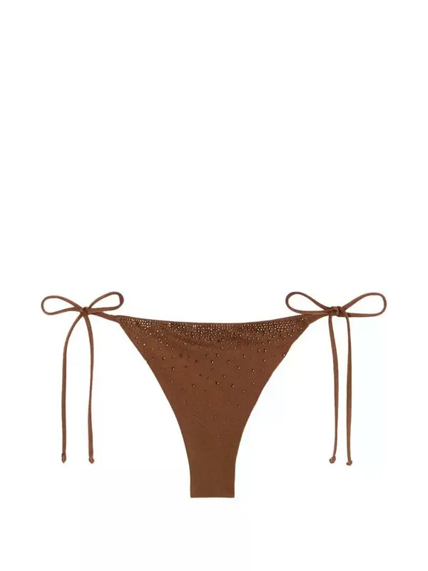 MC2 SAINT BARTH Crystal-embellished Side-tie Bikini Bottoms