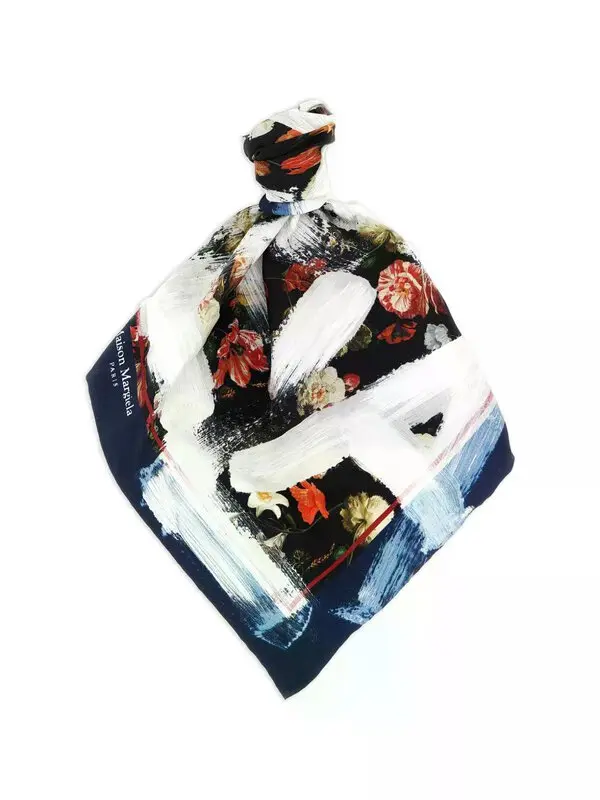 MAISON MARGIELA Floral-print Silk Scarf