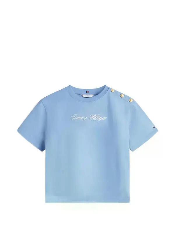 Tommy Hilfiger Button-detail Logo T-shirt