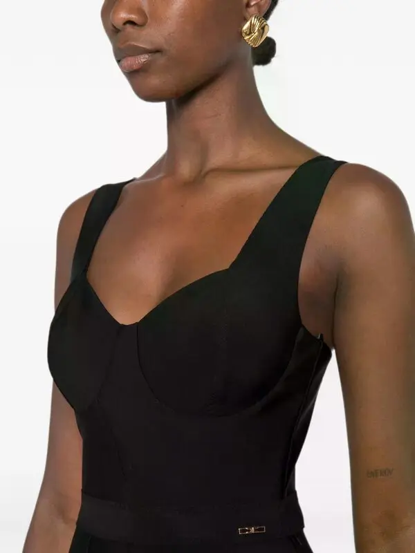 Elisabetta Franchi Sweetheart Neck Midi Dress