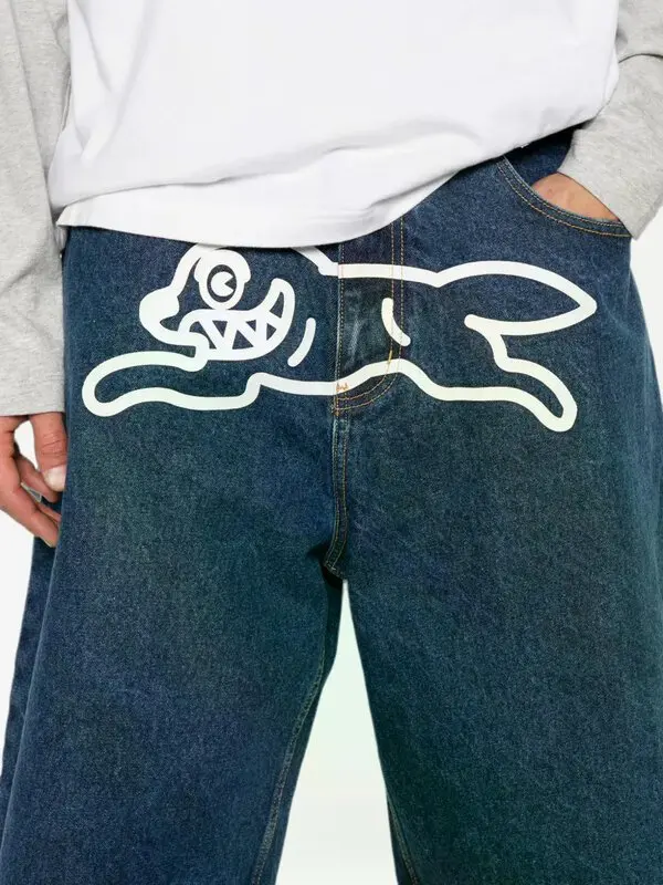 ICECREAM Running Dog Patch Denim Shorts