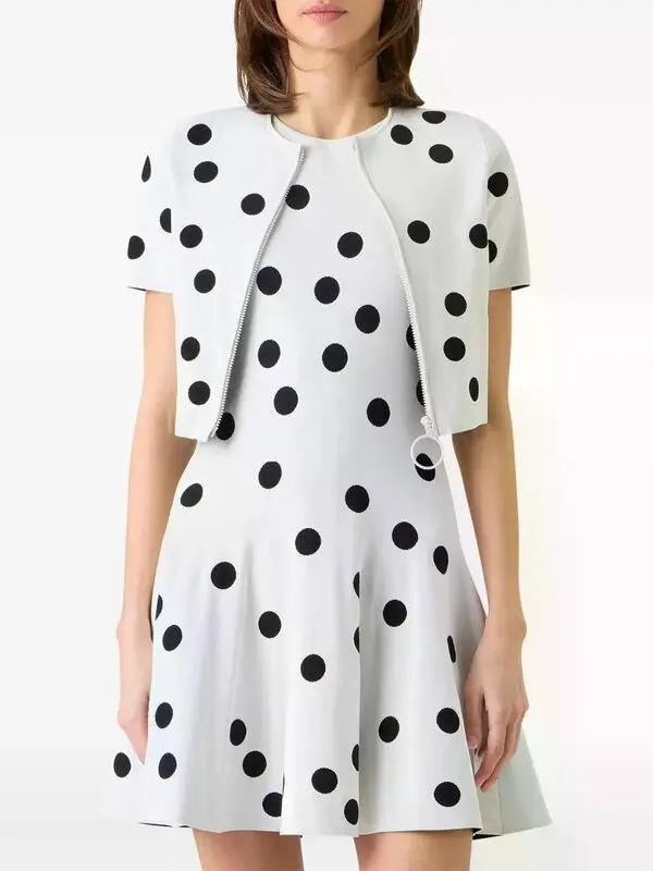 Akris Polka-dot Cropped Cardigan