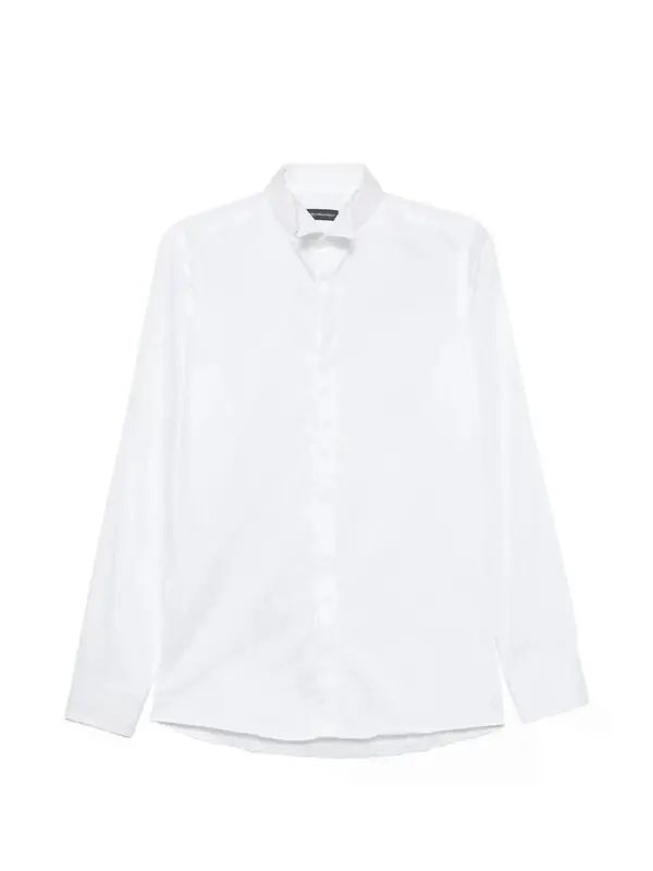 CARLO PIGNATELLI Wing-collar Concealed-fastening Shirt