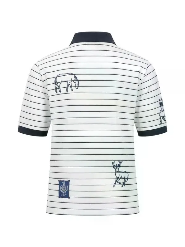 Sea Winslow Embroidered Striped Polo Shirt