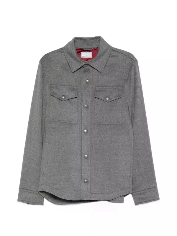 Brunello Cucinelli Flap-pocket Shirt Jacket - Grey