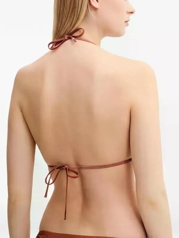 Guess Shimmer-effect Triangle Bikini Top