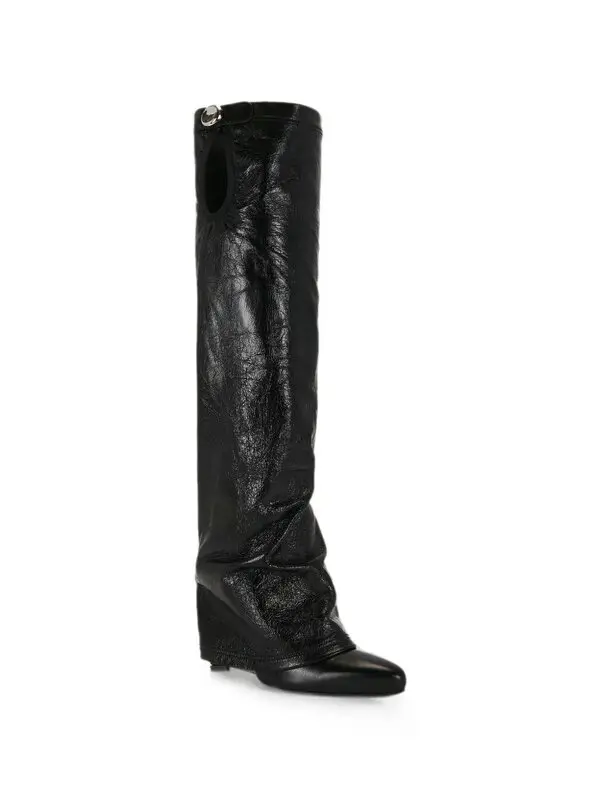 Attico Leon Crackled-leather Boots