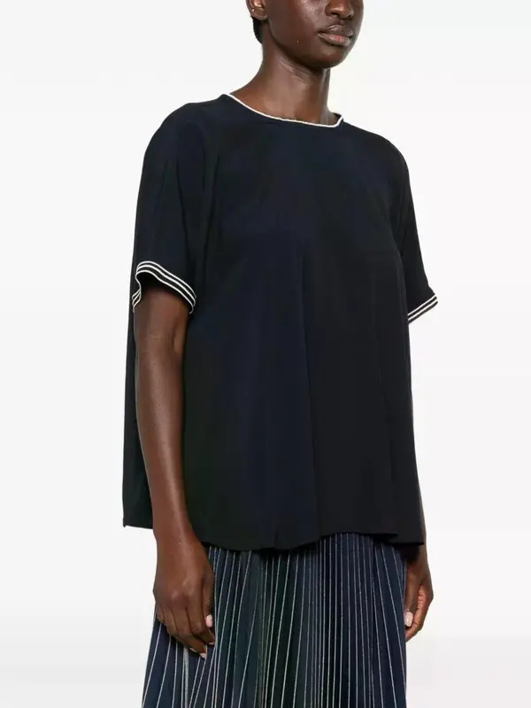 Fabiana Filippi Striped Trim Blouse - Blue
