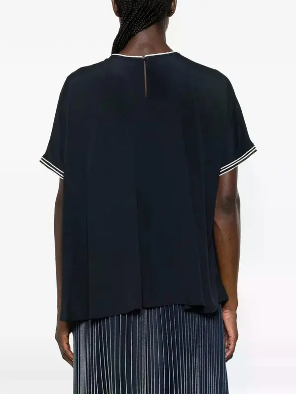 Fabiana Filippi Striped Trim Blouse - Blue