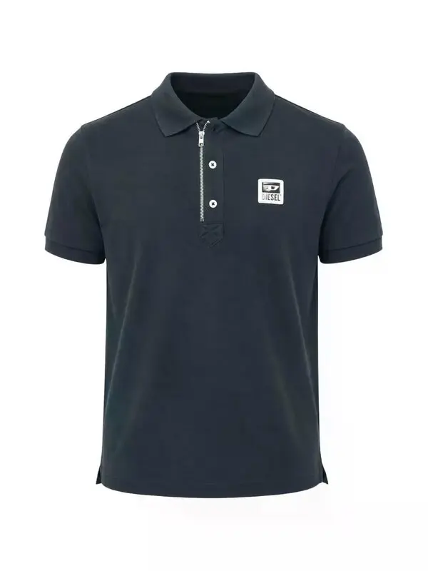 DIESEL® Harry Logo-patch Polo Shirt - Black