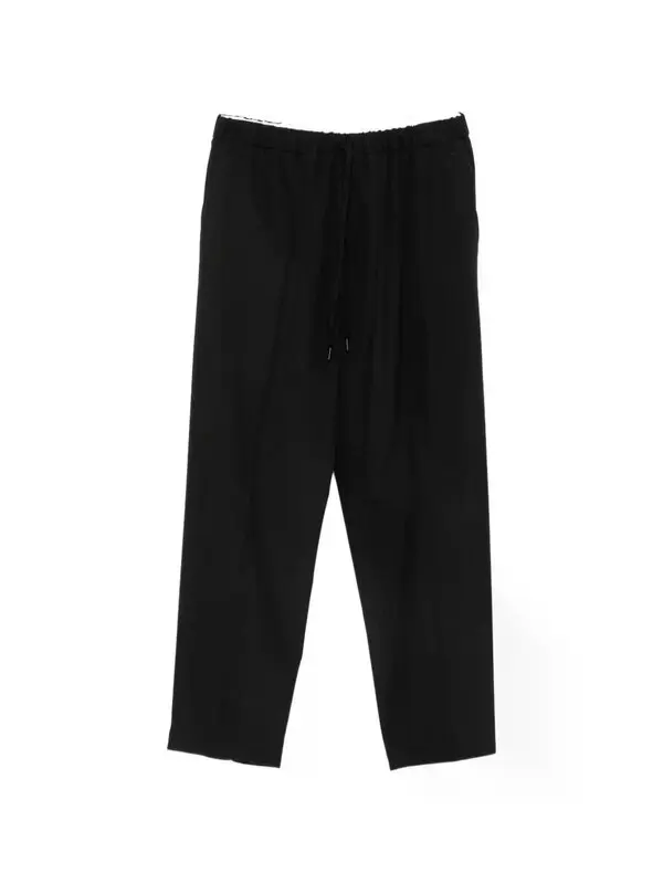 MAISON MARGIELA Drawstring-waist Logo-patch Trousers - Black