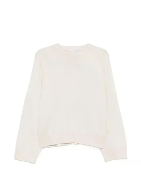 Brunello Cucinelli Raglan-sleeve Ribbed-trim Sweater - Neutrals