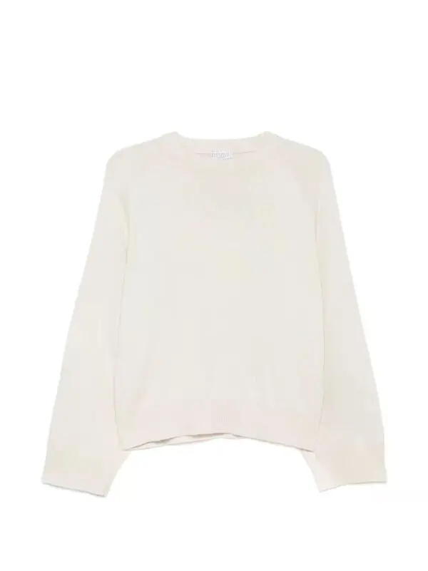 Brunello Cucinelli Raglan Sleeve Ribbed Trim Sweater