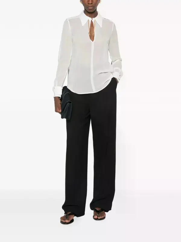 Elisabetta Franchi Logo-plaque Chain-detail Blouse - White