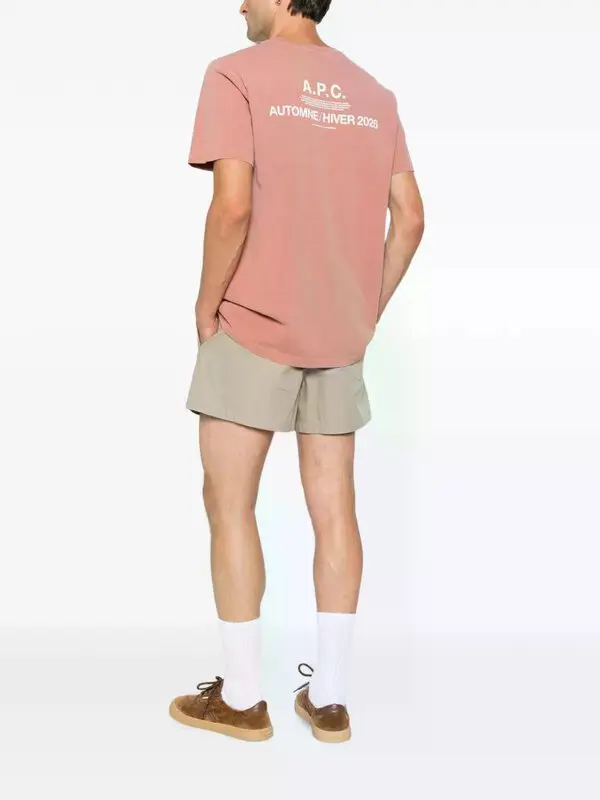 A.p.c. Logo Print Crewneck T-shirt - Brown