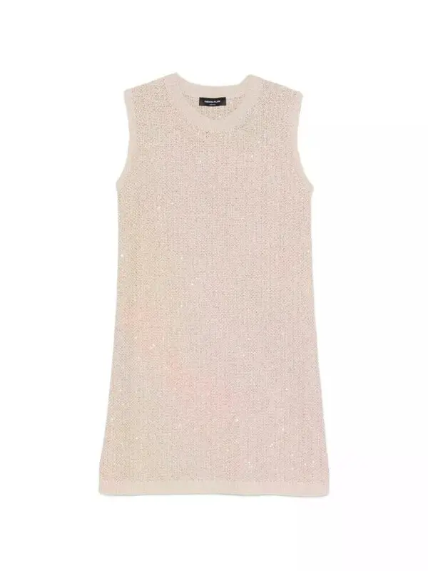 Fabiana Filippi Sequin Embellished Knitted Dress - Neutrals
