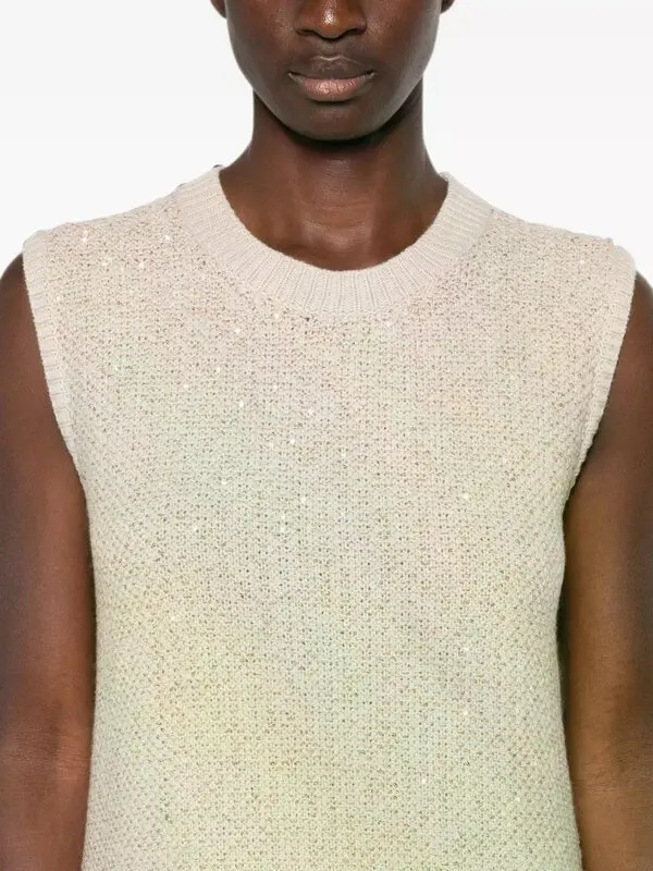 Fabiana Filippi Sequin Embellished Knitted Dress - Neutrals